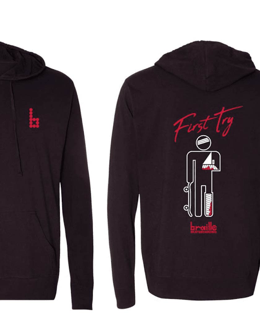 Broken Arm Tee Shirt Hoodie Braille Skateboarding