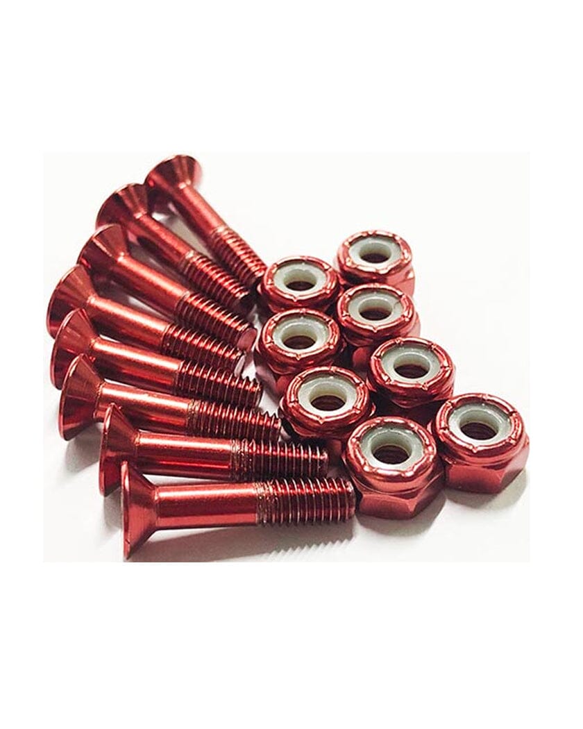 Anodized Red 1" Hardware – Braille Skateboarding